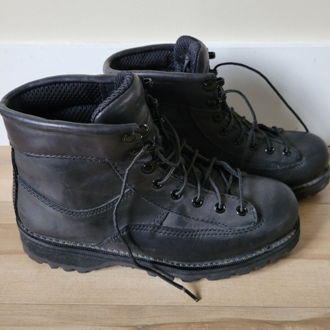 Prospector Black Leather Steel Toe Boots - Etsy