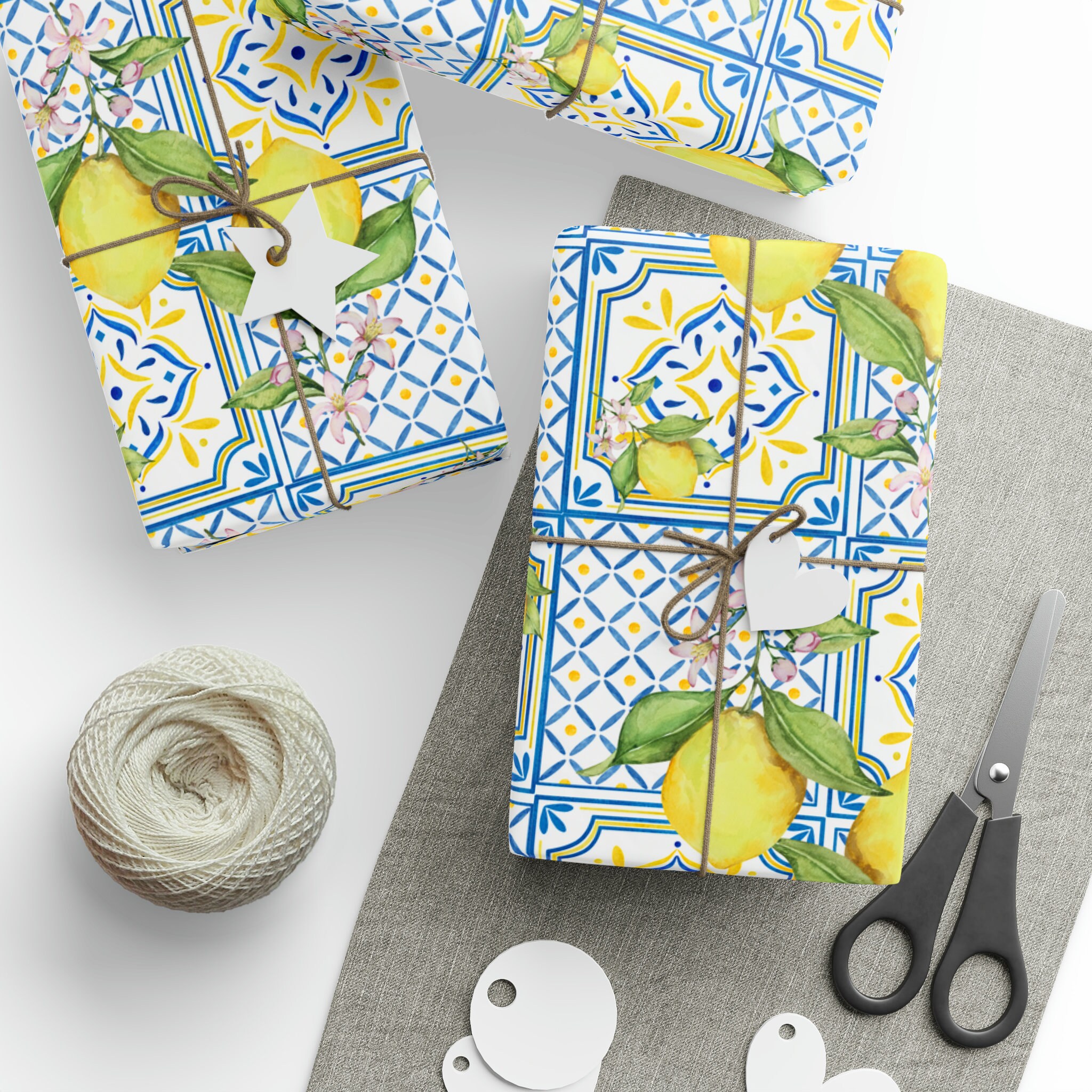 Italy Wrapping Paper, Italian Tiles, Positano Giftwrap, Amalfi Coast ...