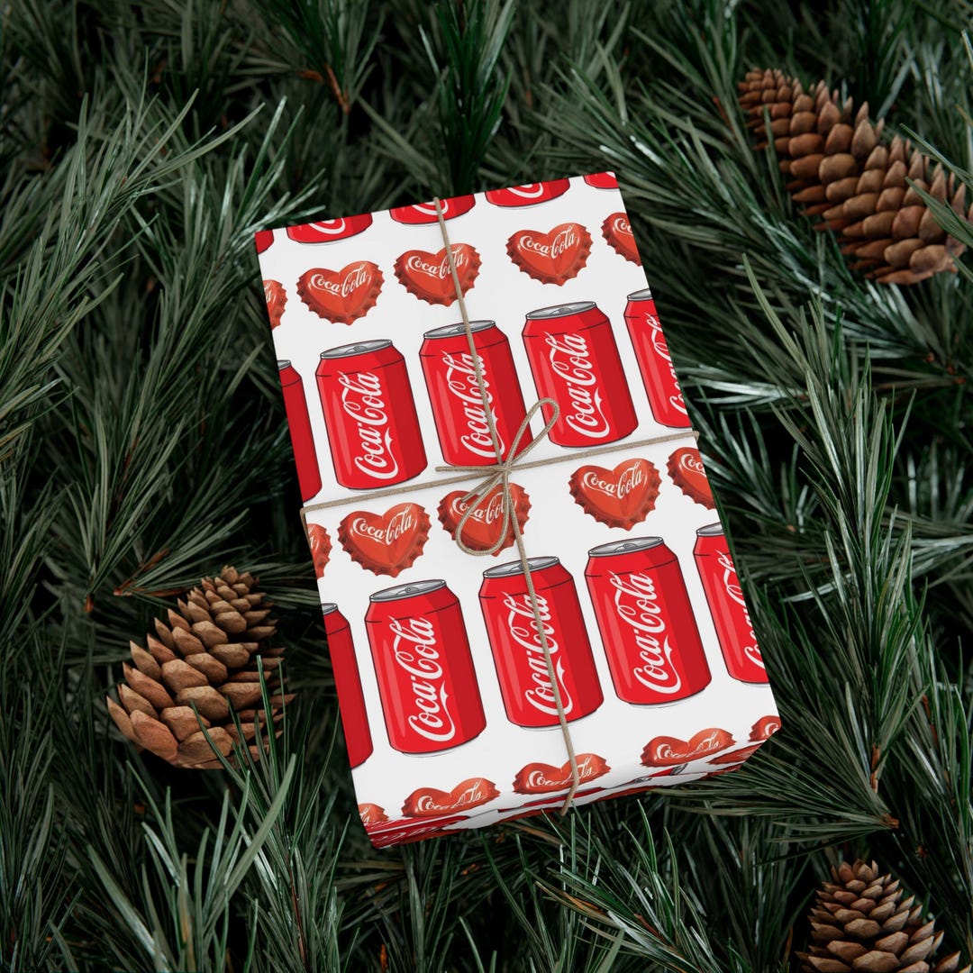 Wrapping Paper, Gift Wrap, Custom Coke Can, Retro Coca Cola Lover's ...