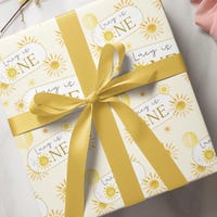 Sunny Wrapping Paper Watercolor Sun Gift Wrap Bright Summer Birthday ...