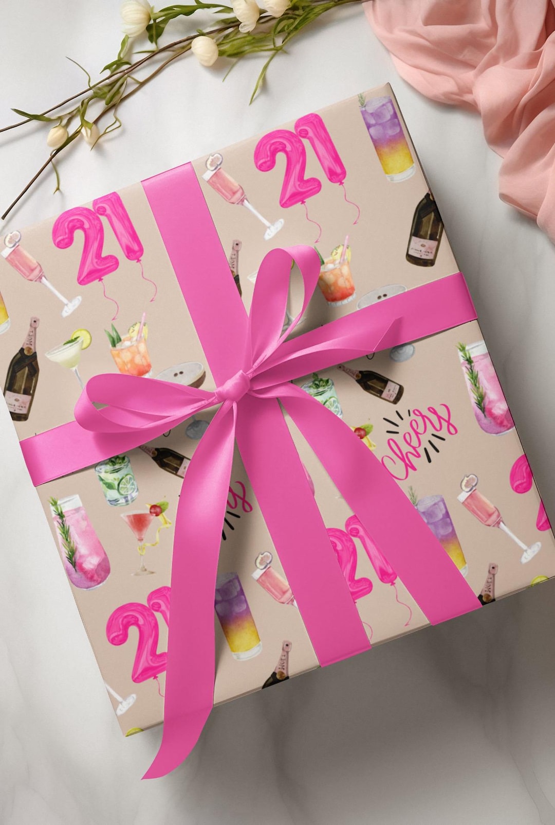 Gift Wrapping Papers, Festive Wrap for 21st Birthday Party, Daughter's ...