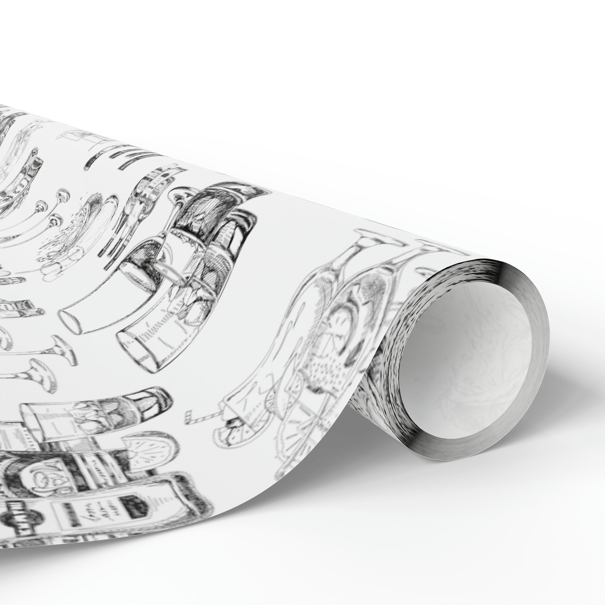 Bourbon Whiskey Cocktail Wrapping Paper, Bar Cart Wrapping Paper ...
