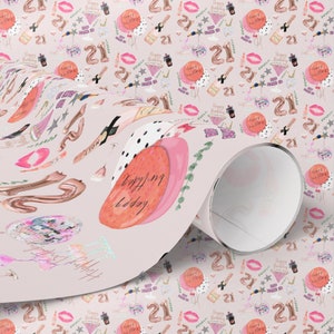 21st, Birthday Giftwrap, Birthday Wrapping Paper, Finally 21, Giftwrap ...
