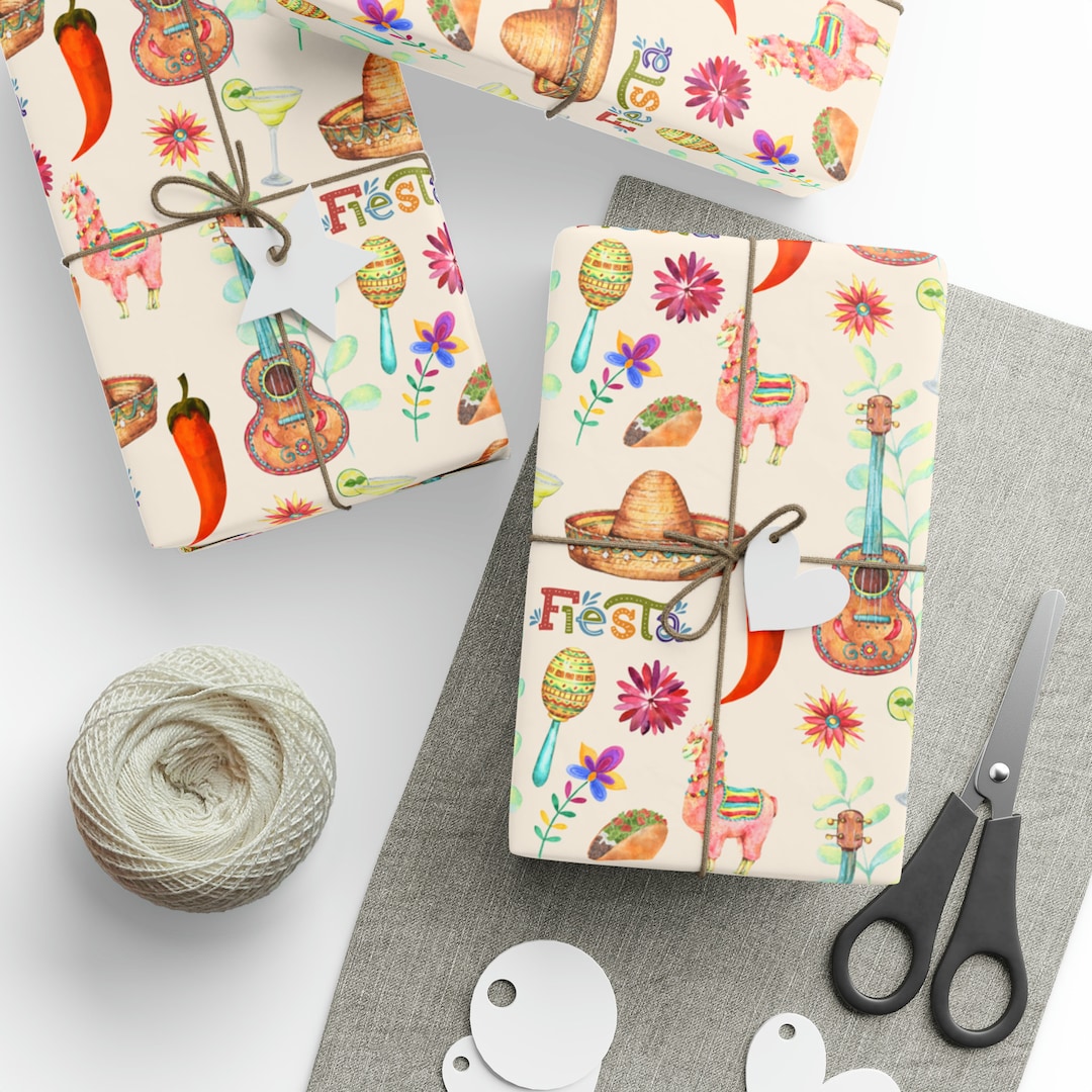Fiesta Wrapping Paper, Margarita Gift Wrap, Fiesta Party, Tacos Gift ...