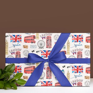 Wrapping Paper, London Theme, Big Ben, Gift Wrap Papers, Double Decker ...