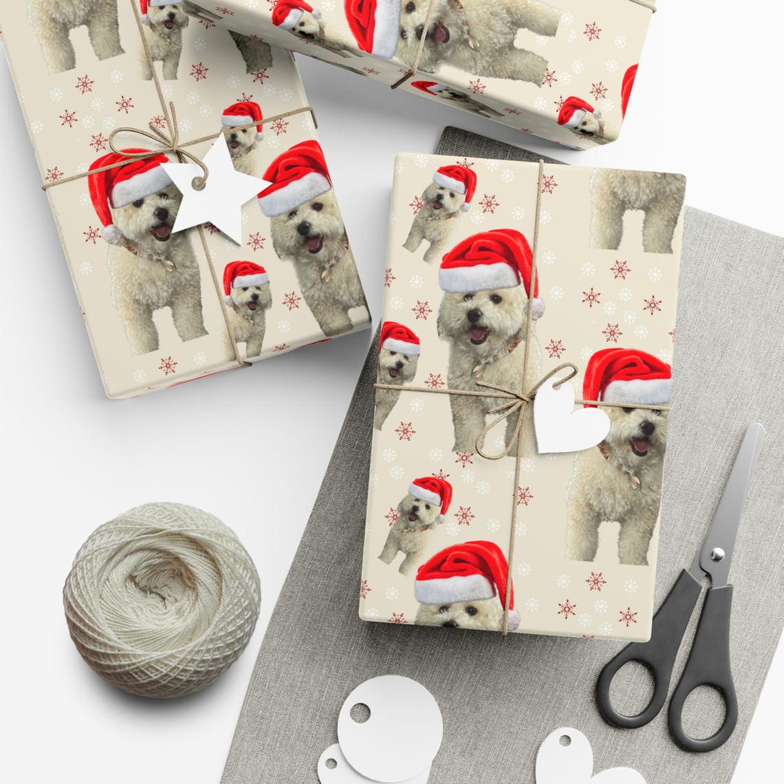 Pet Custom Christmas Gift Wrapping Paper, Puppy Custom Christmas ...