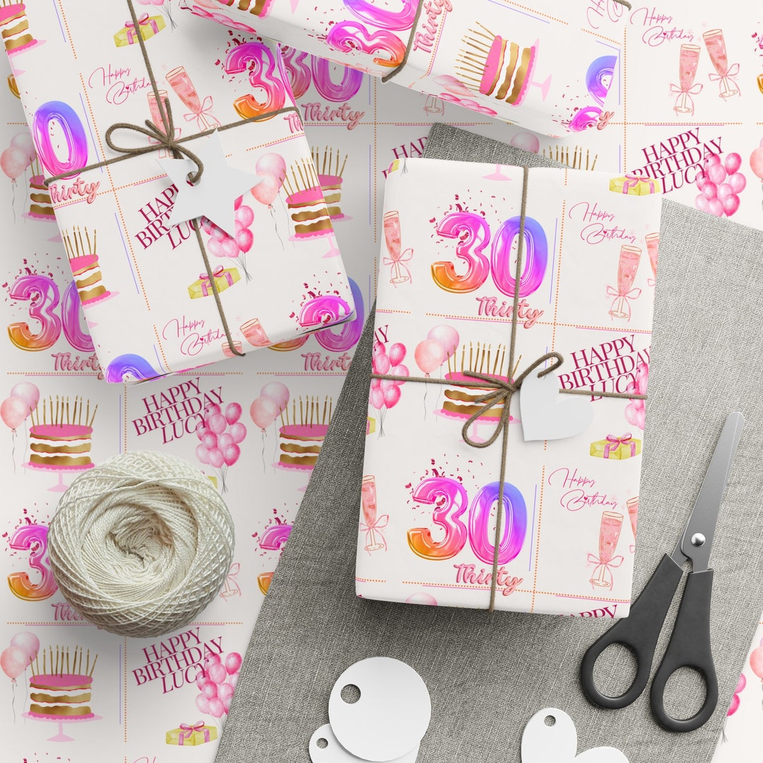 30th Birthday, Custom Age, Any Age, Wrapping Paper, Giftwrap, Custom ...