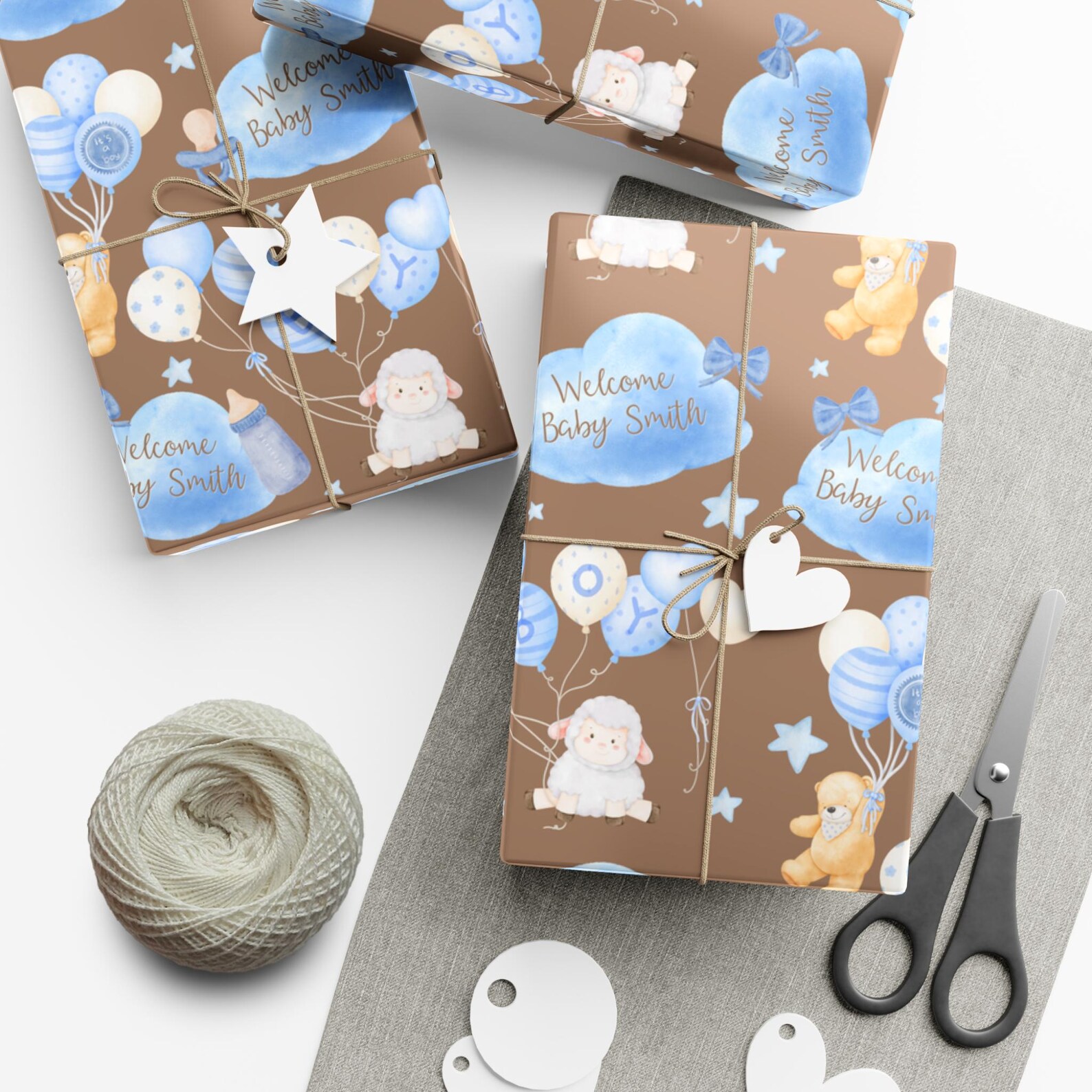 Gift Wrap Papers, It's a Boy, Newborn, Baby Shower, Custom Giftwrap ...