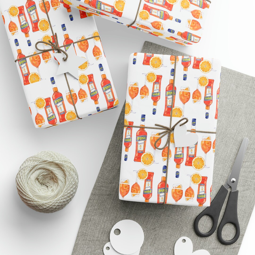 Aperol Spritz Giftwrap, Spritz Wrapping Paper, Italy Giftwrap, Italian ...