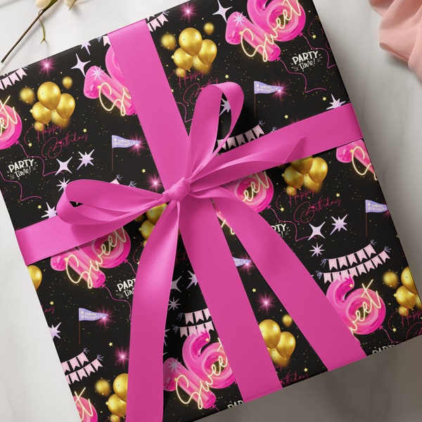Sweet 16 Wrapping Paper - Etsy