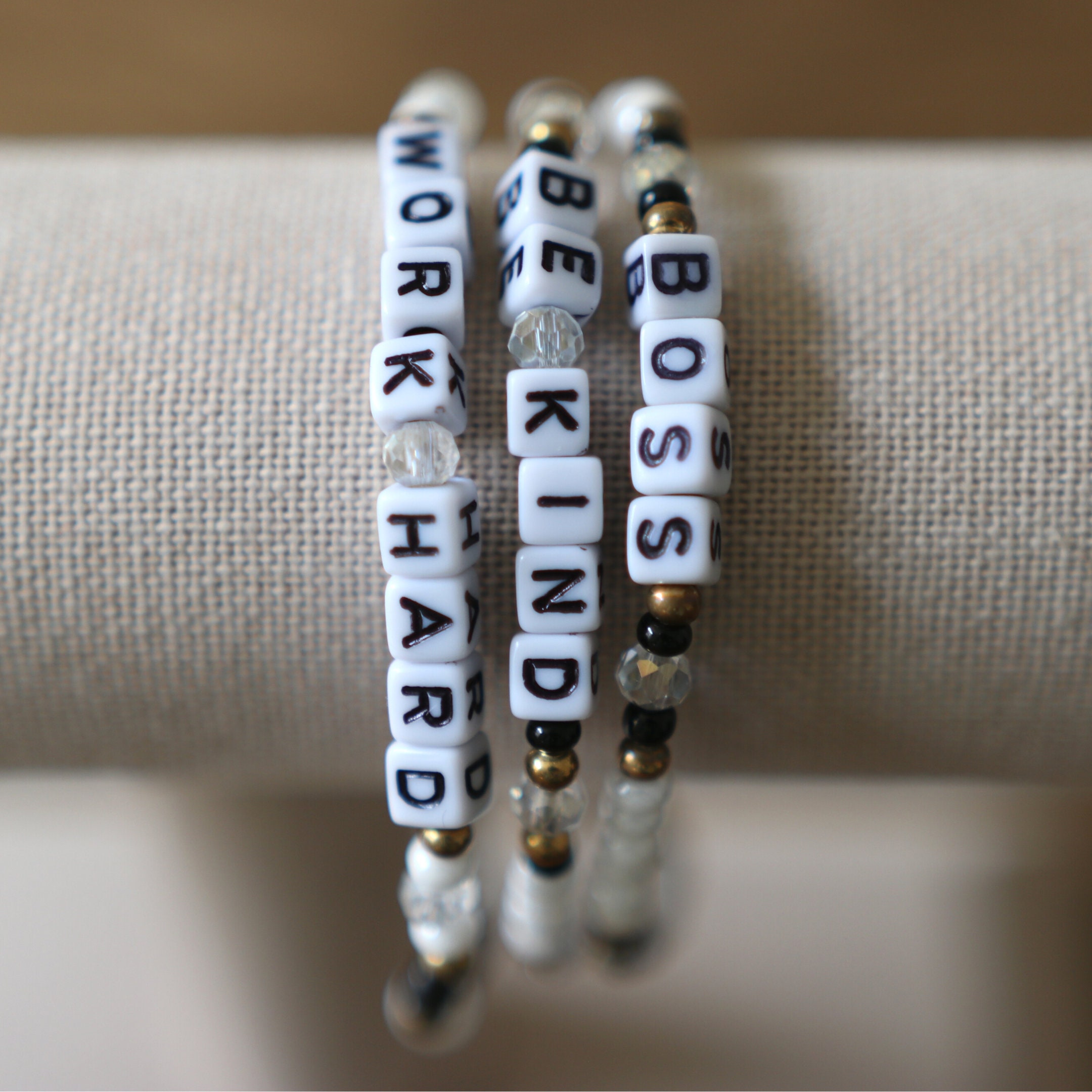 Boss, Work Hard, Be Kind Beaded Letter Bracelet - Etsy