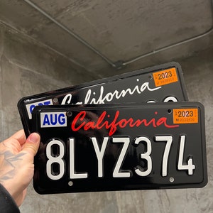 California Black White Plate Vinyl Wrap Custom License Plate - Etsy