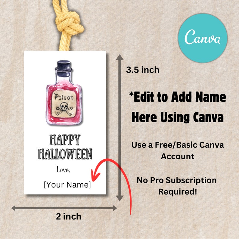 Editable Cute Halloween Gift Tag Bundle of 10 Trick or Treat Goody Bag ...