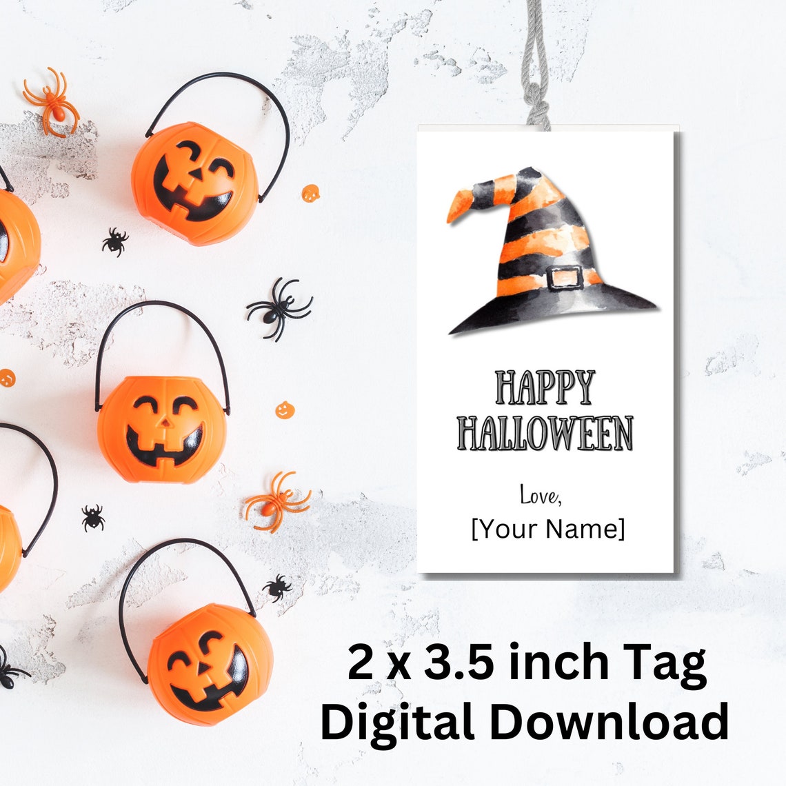 Editable Cute Halloween Gift Tag Bundle of 10 Trick or Treat Goody Bag ...
