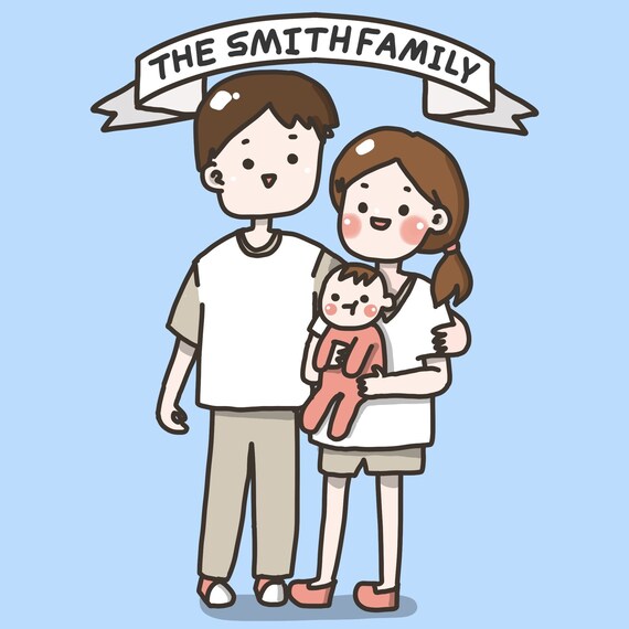 Custom PRINTABLE Family Photo Cartoon Portraits Housewarming - Etsy