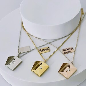 Envelope Necklace Envelope Pendant Secret Message Hidden Message ...