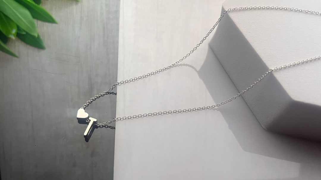 Letter T Initial Necklace Personalized Letter Necklace Dainty Letter ...