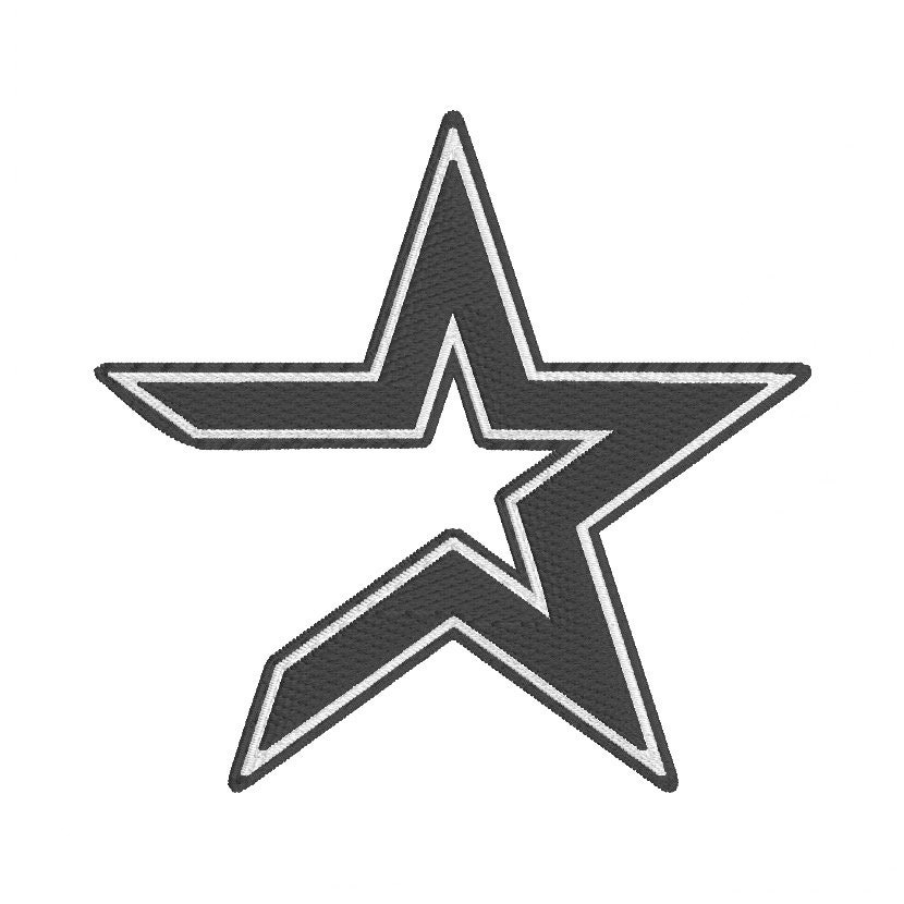 Astros Star Embroidery Design - Etsy