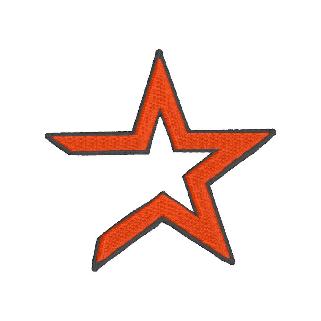 Astros Star Embroidery Design 4x4 - Etsy