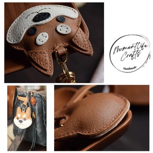 Shiba Inu Leather Key Chain With Lobster Clasps Leather Key Holder ...