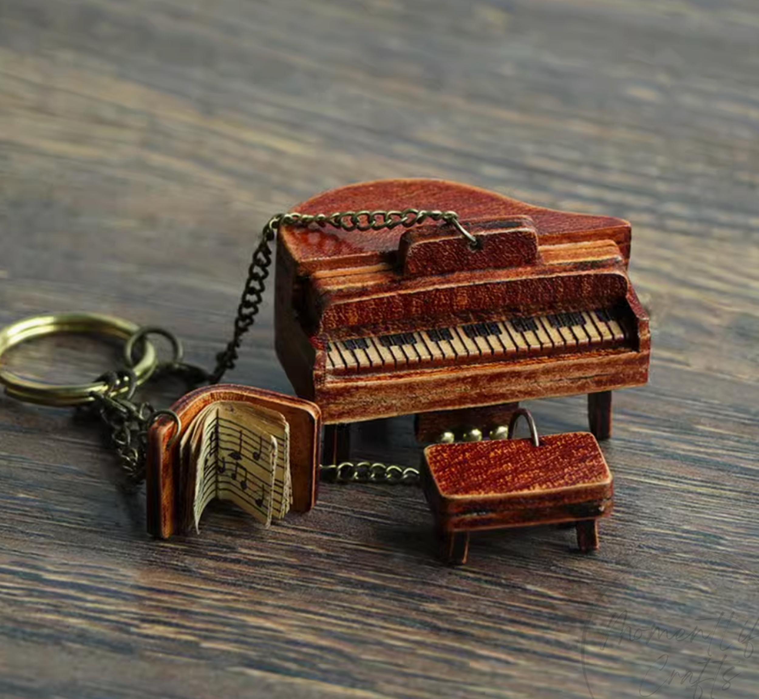 Handmade Leather Piano Keychain: Personalized Music Lover Gift - Etsy