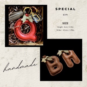 Leather Initial Charm, Personalized Gift, New Car Gift, Gift for Her ...