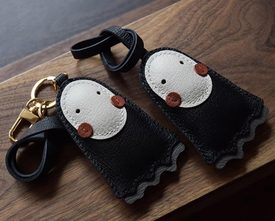 Leather No Face Bag Charm - Handmade Anime Kaonashi Accessory From ...