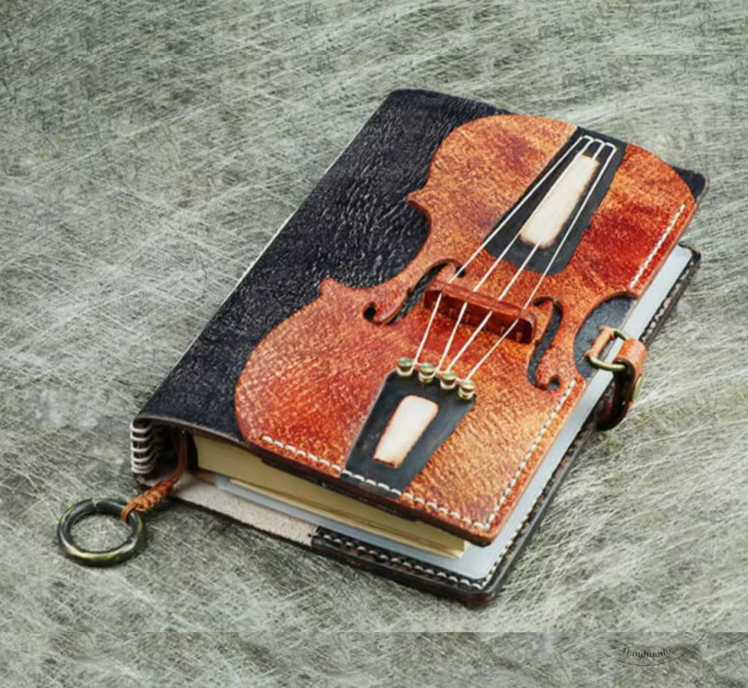 Handcrafted Leather Music Journal: Violin & Cello Cover, Personalized ...