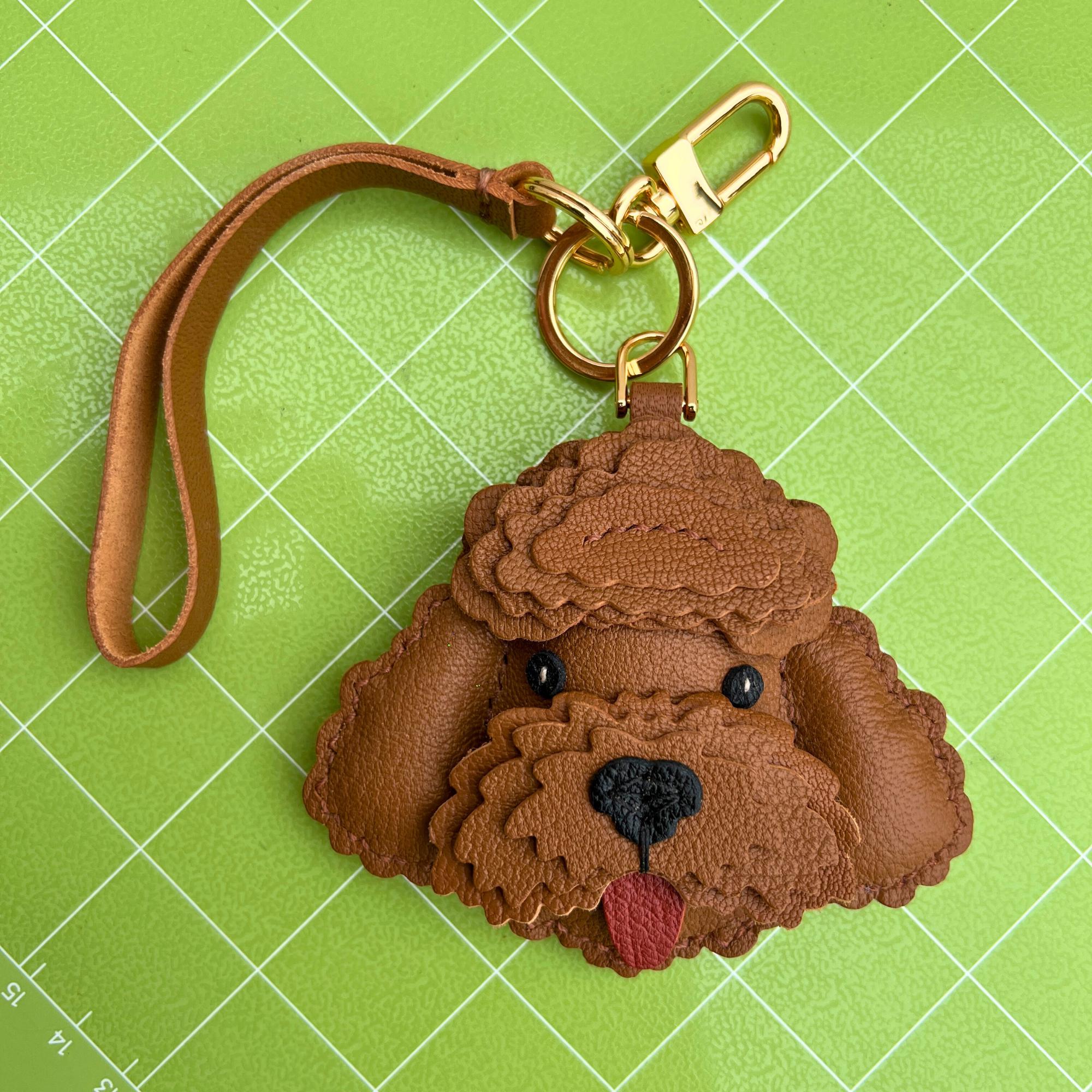 Handmade Leather Poodle Keychain: Dog Lover Gift, Bag Charm - Etsy