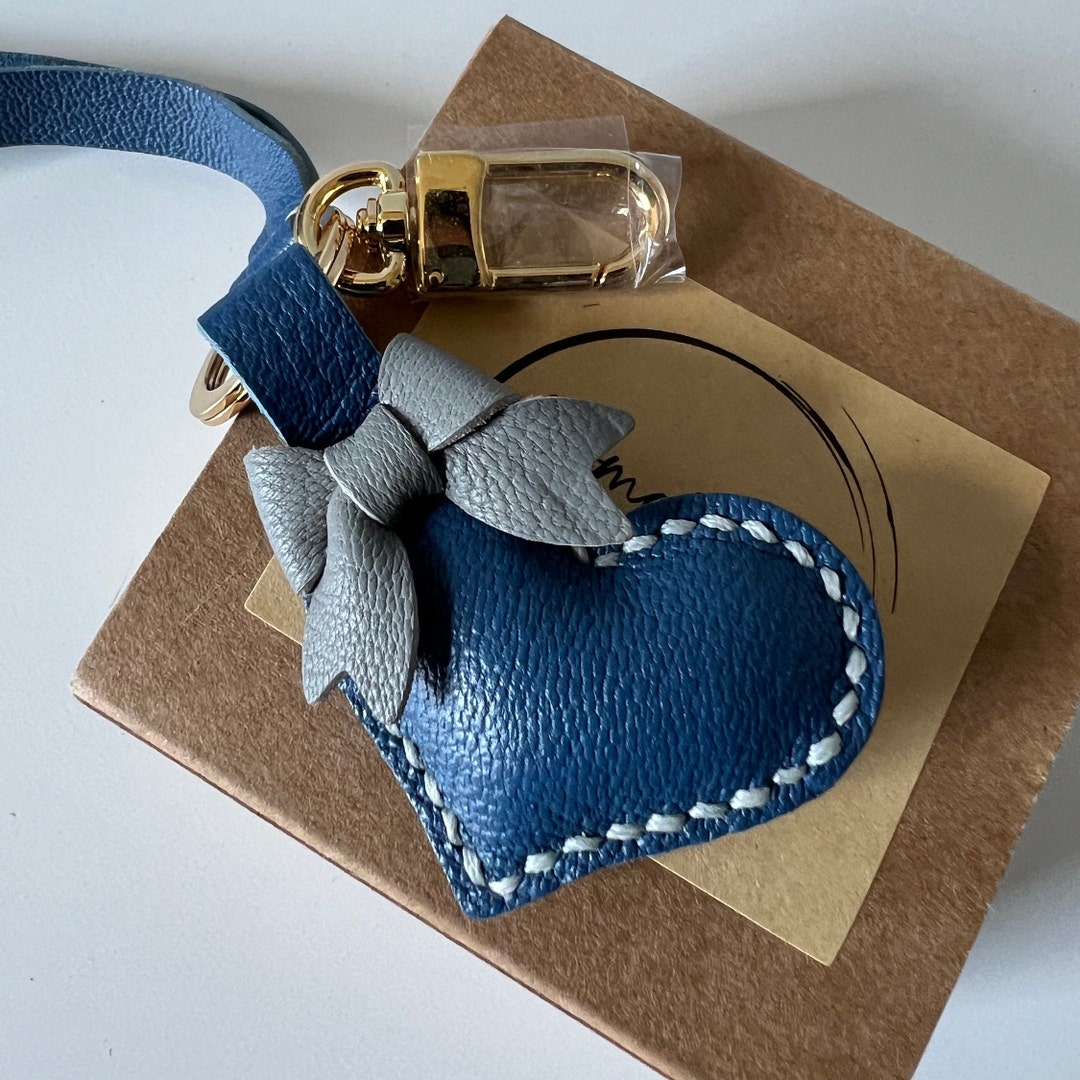 Heart Leather Keychain: Bag Charm, Car Key Accessory - Etsy