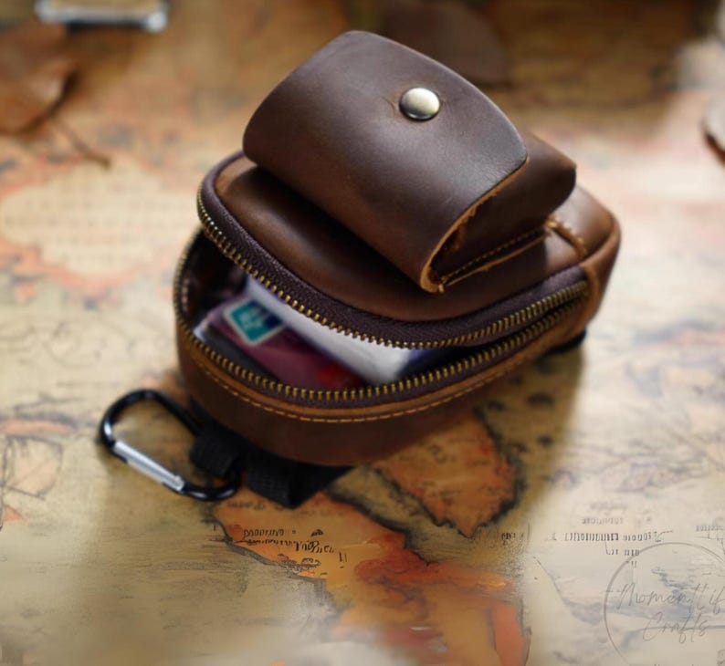 Crazy Horse Leather Mini Pouch: Vintage Backpack Charm - Etsy
