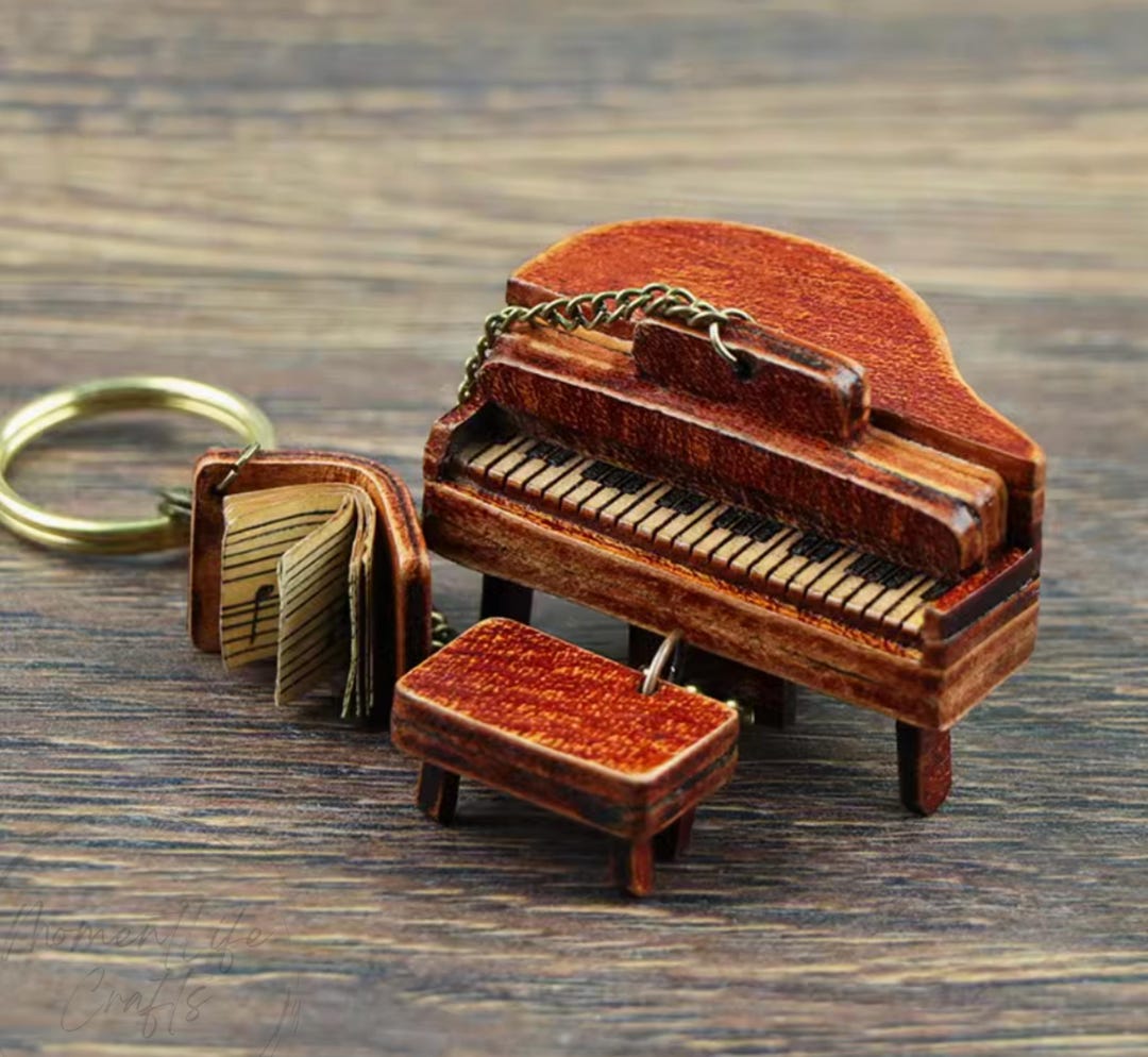 Handmade Leather Piano Keychain: Personalized Music Lover Gift - Etsy