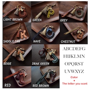 Leather Initial Charm, Personalized Gift, New Car Gift, Gift for Her ...