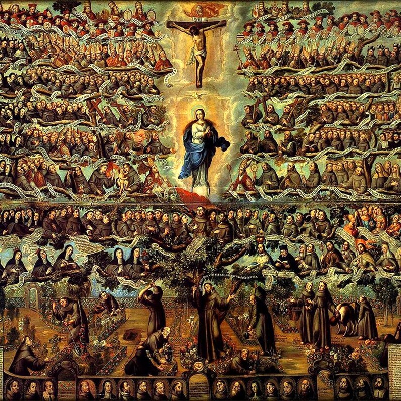 Franciscan Family Tree Saints Art Print, Catholic Gift (digital ...