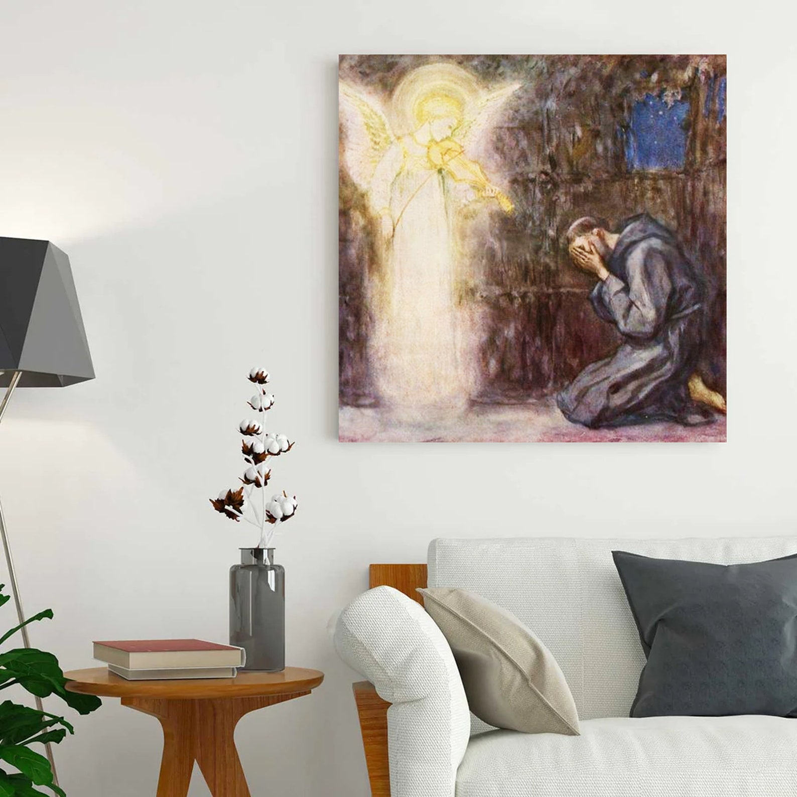 Vintage Illustration Saint Francis Angel Antique Print Catholic Gift ...