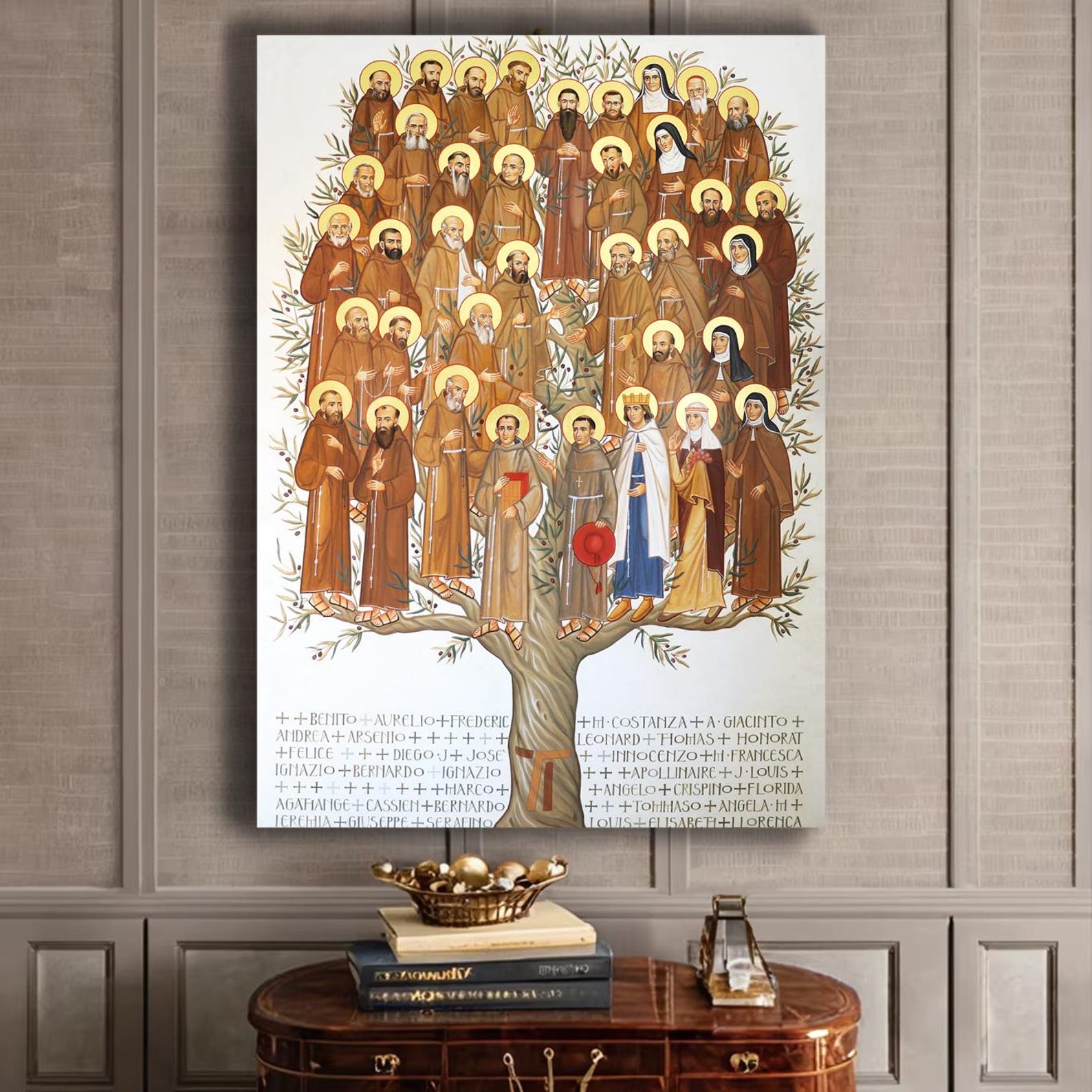 Franciscan Family Tree Saints Art Print, Catholic Gift (digital ...
