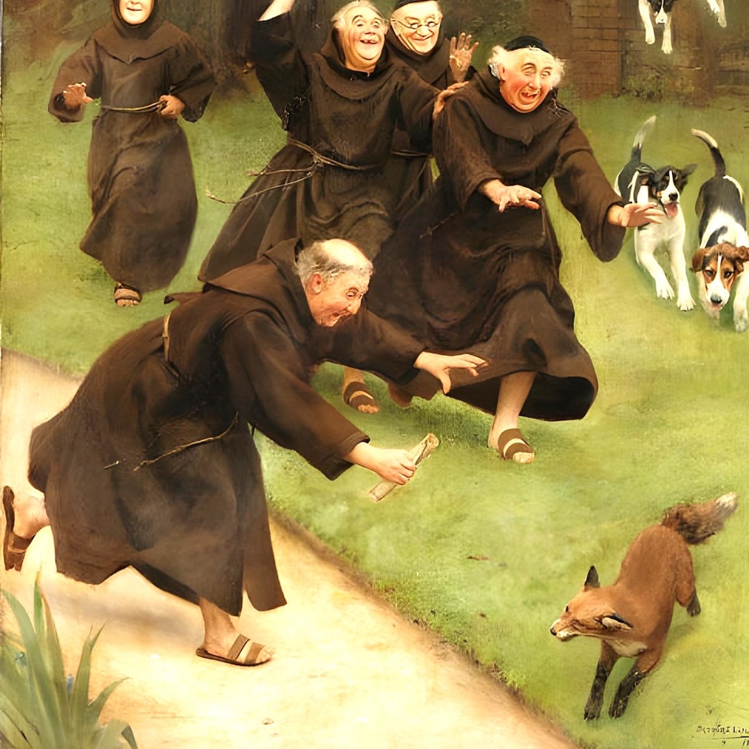 Franciscan Friars Fox Green Image Religious Painting Catholic Gift for ...