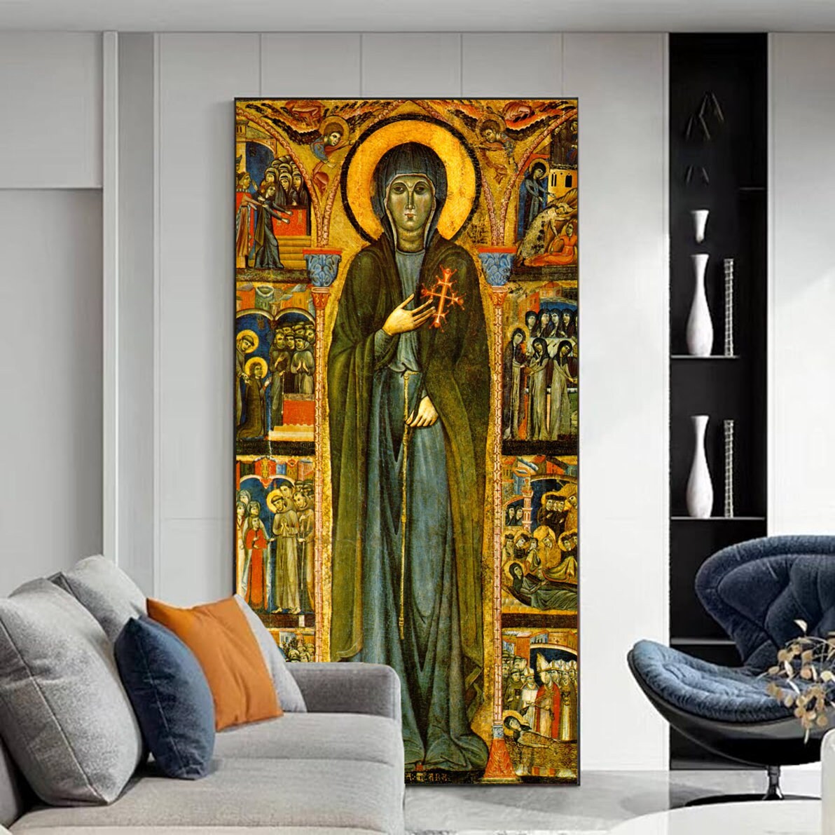 Saint Clare Assisi Italian Painting Catholic Gift for Priest Friar Nun ...