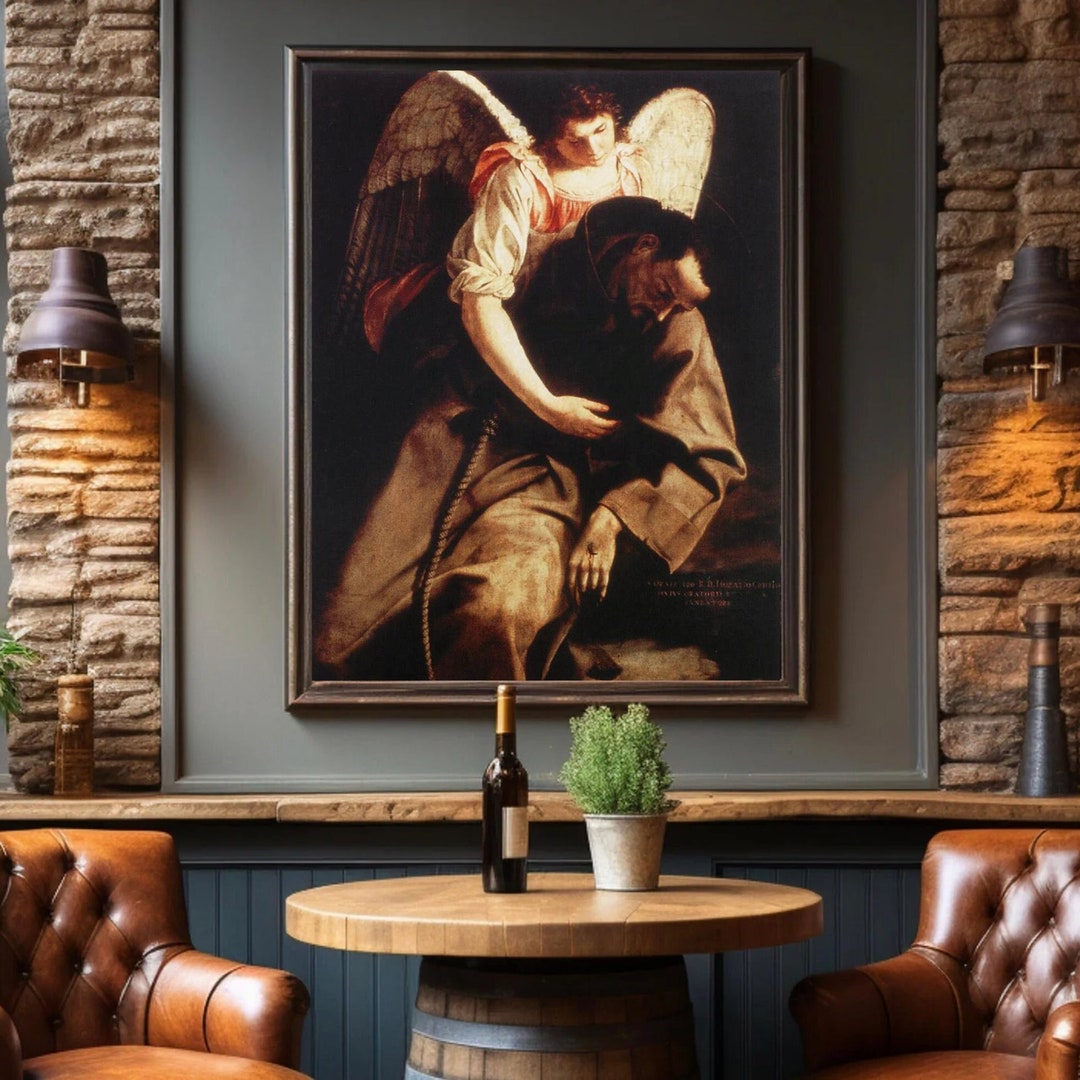 Image Painting Saint Francis Ecstasy Italian Catholic Gift for Priest ...