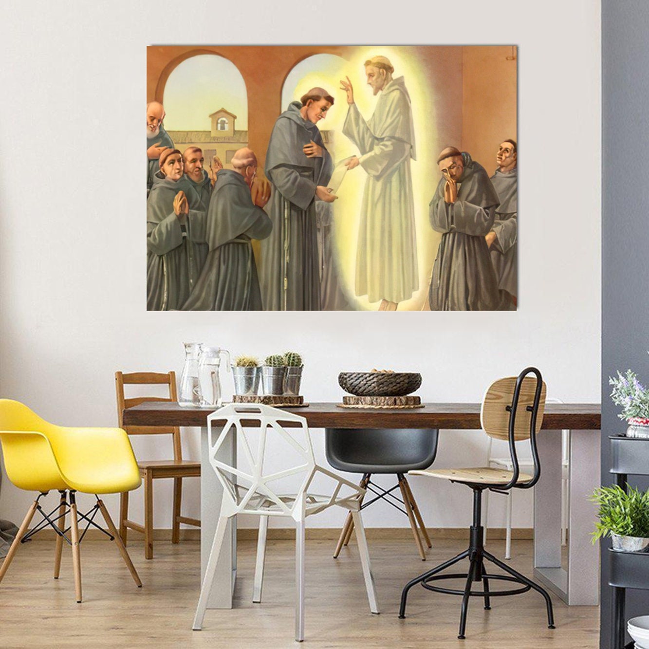 Saint Francis Blessing Saint Anthony Vintage Card Antique Collectible ...