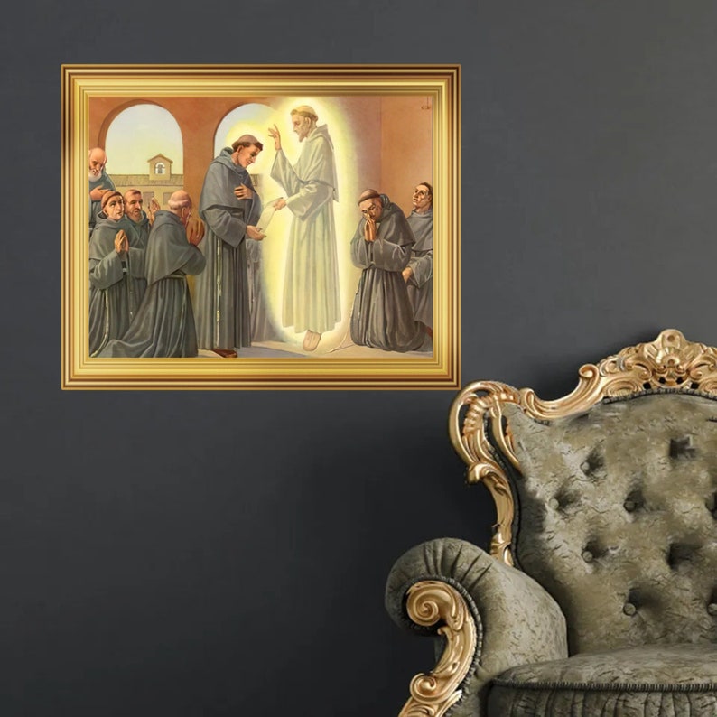 Saint Francis Blessing Saint Anthony Vintage Card Antique Collectible ...