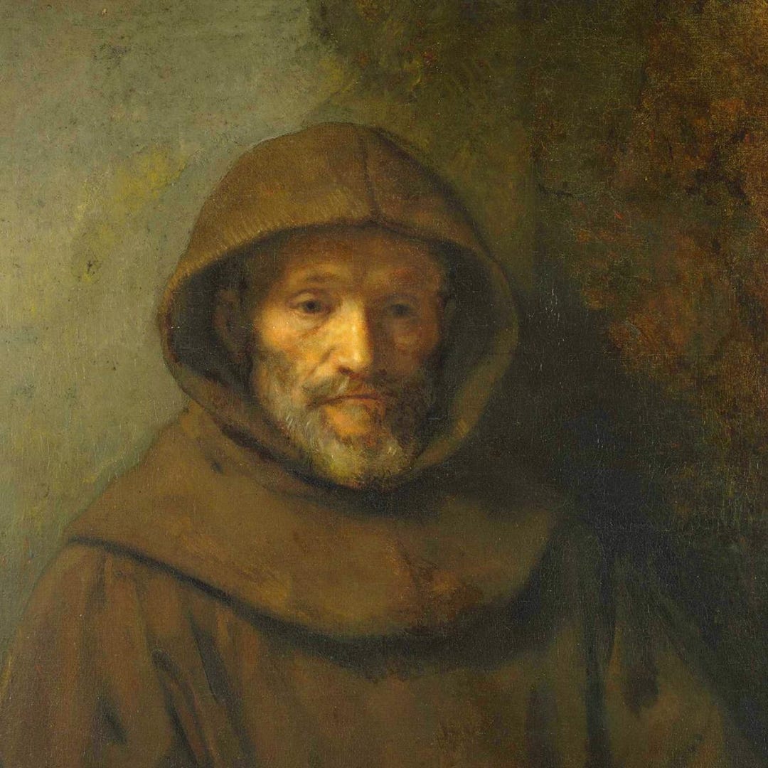 Image Franciscan Friar Rembrandt Classic Italian Painting Wall Art ...