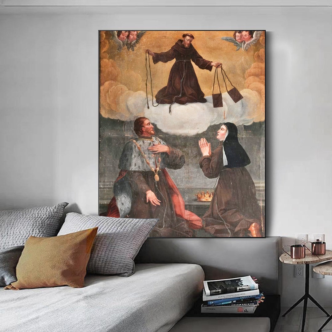 Saints Louis Elizabeth Cord Francis Religious Painting Catholic Gift ...