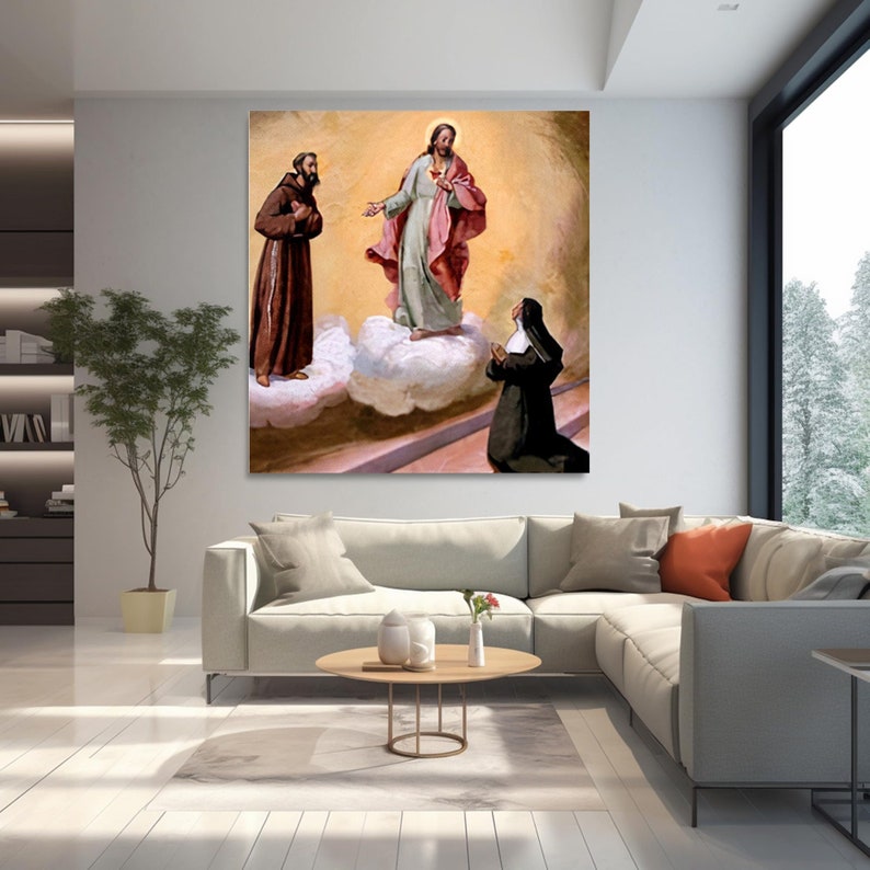 Modern Sacred Heart Saint Francis Saint Margaret Alacoque Image Wall ...