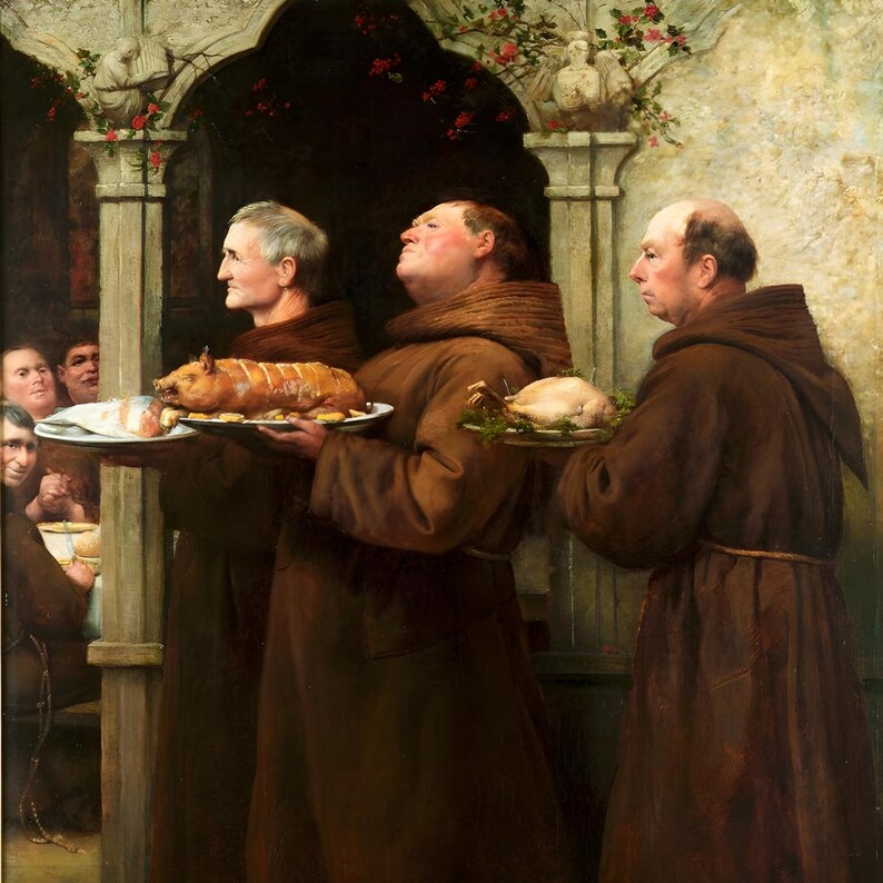Prior Feast Franciscan Friars Printable Wall Art Painting Dinning Room ...