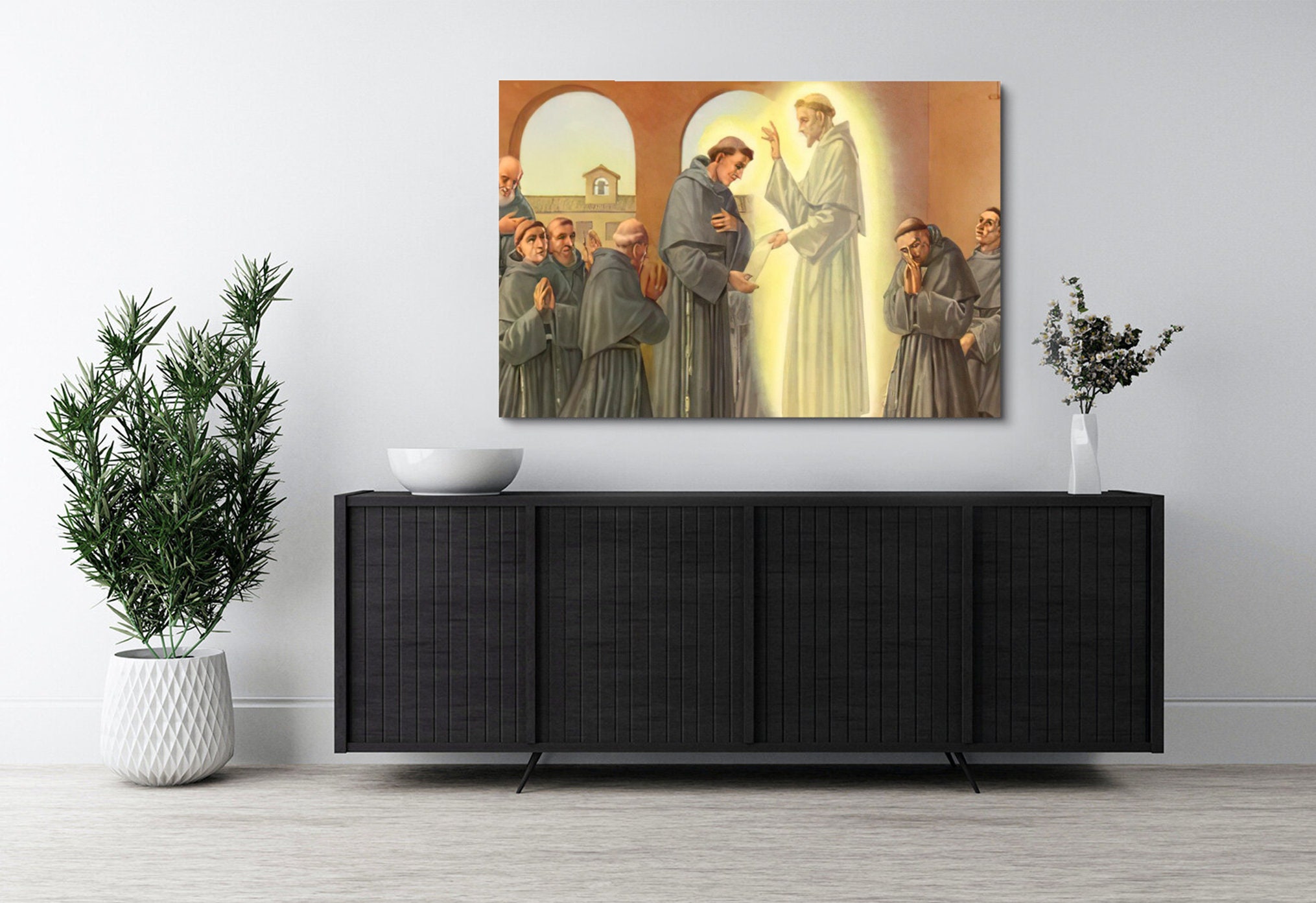 Saint Francis Blessing Saint Anthony Vintage Card Antique Collectible ...