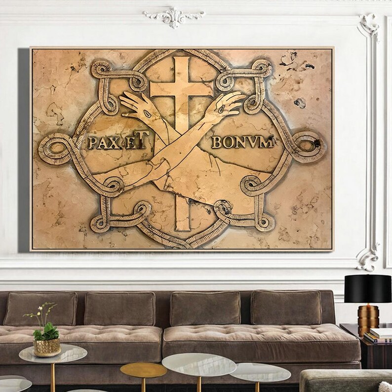 Digital Image Franciscan Shield Coat Arms DIY Wall Art Catholic Print ...