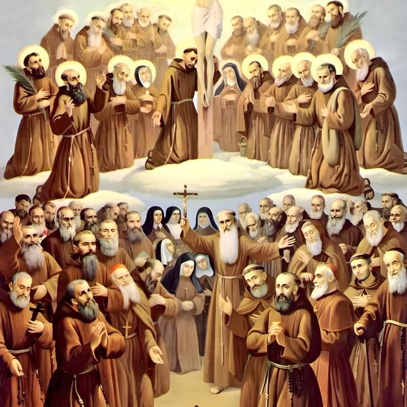 Franciscan Family Tree Saints Art Print, Catholic Gift (digital ...
