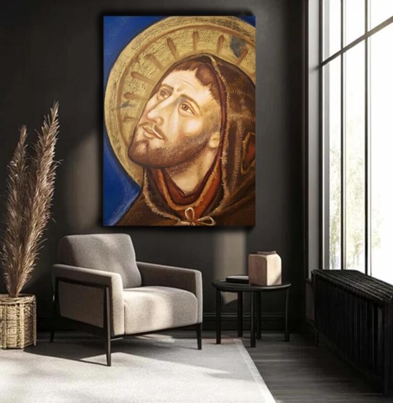 Saint Francis Assisi Italian Printable Art Catholic Wall Canvas (set 3 ...