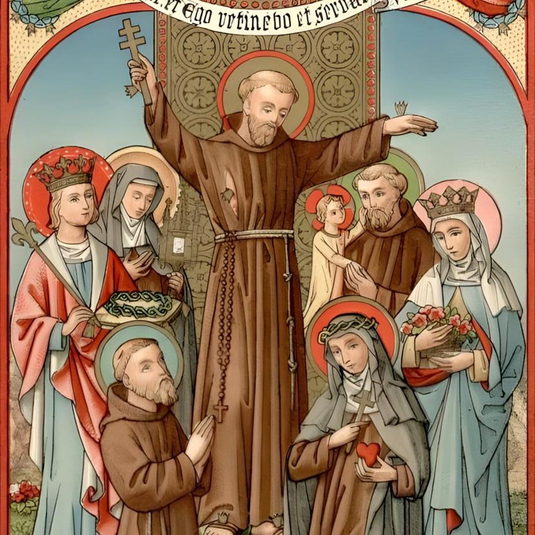 Franciscan Saints Orders Assisi Catholic Wall Art Printable Canvas ...